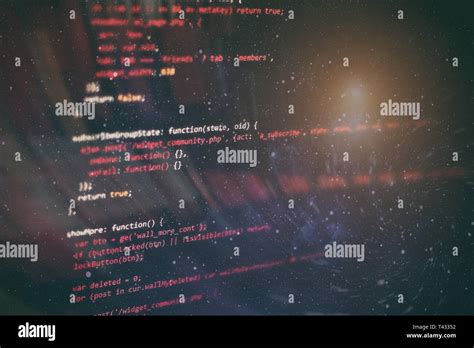 running computer data programming coding script text on screen