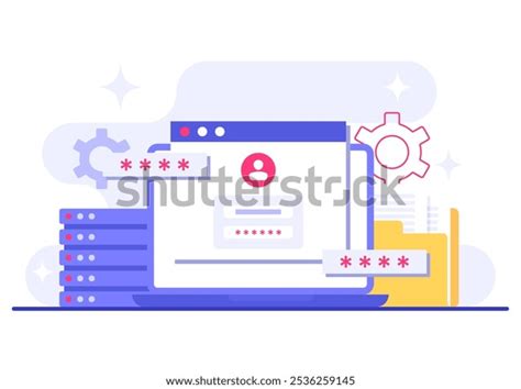 Database Protection Cyber Security Data Center Stock Vector Royalty