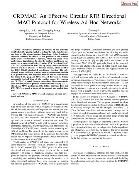 Pdf Crdmac An Effective Circular Rtr Directional Mac Protocol For