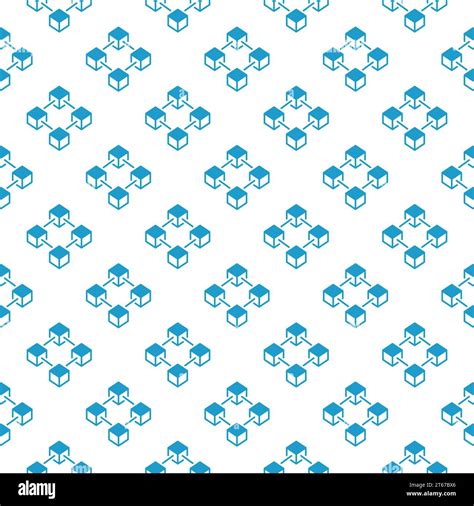 Blockchain Blue Vector Seamless Pattern Modern Cryptocurrency
