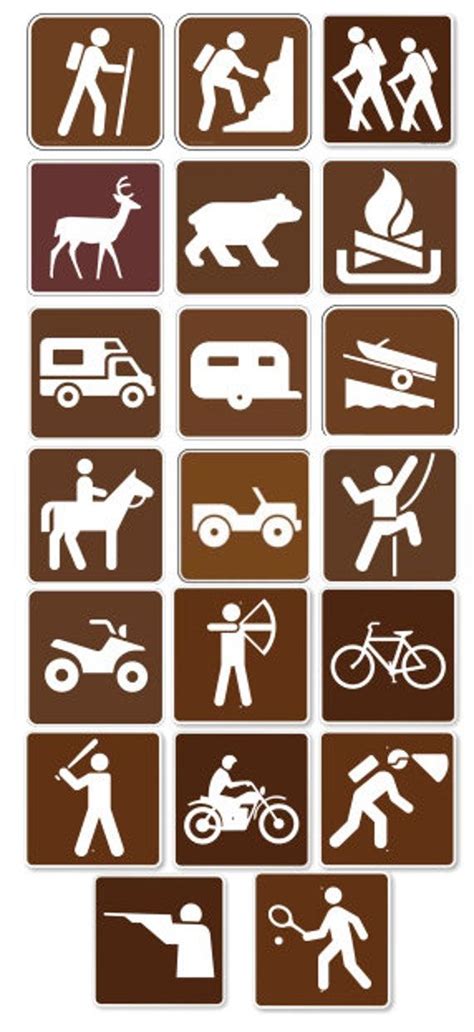 Hiking Trail Signs And Symbols
