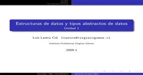 Estructuras De Datos Y Tipos De Datos Abstractos Pdf Document