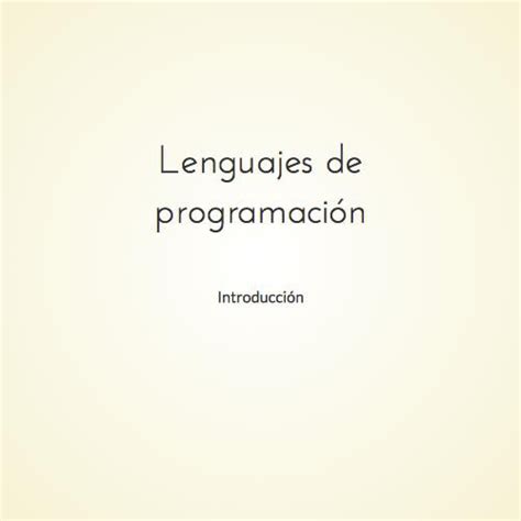 Lenguajes De Programacion Intro
