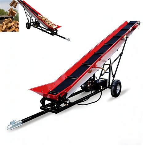 12 Width Pvc Belt Firewood Conveyor 118 Max Height 65hp Heavy Duty Firewood Processor Gas