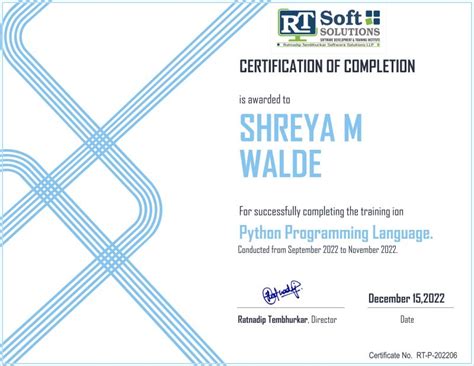 Python Programminglanguage Rtsoftsolutions Professionaldevelopment Shreyaa Moreshwar Walde