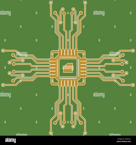 Flat Microelectronics Circuits Circuit Board Vector Green Background Stock Vector Image And Art
