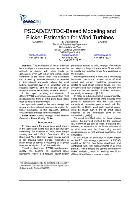 Pdf Pscademtdc Based Modeling And Flicker Estimation For Wind Turbines