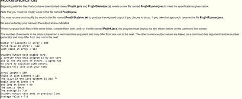 Solved File Proj04 Java The Purpose Of This Assignment Is Chegg