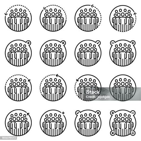 사람들 아이콘 라인 작업 그룹 팀 벡터 세트 사람 파트너 작업자 직원 경영자에 대한 스톡 벡터 아트 및 기타 이미지 경영자