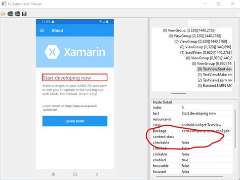 [bug] automation ids are not showing in the ui automator viewer · issue 15532 · xamarin xamarin