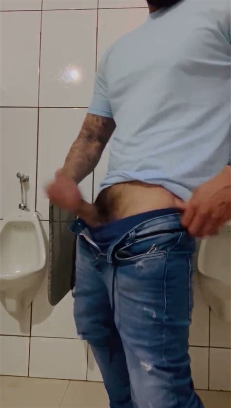 Big Hard Cock At Urinal