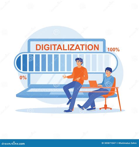 Businessman Working In Modern Office Digital World Concept With Digitalization Word Hologram