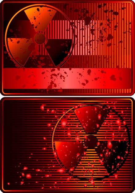 Premium Vector Set Of Cards With Radioactive Sign