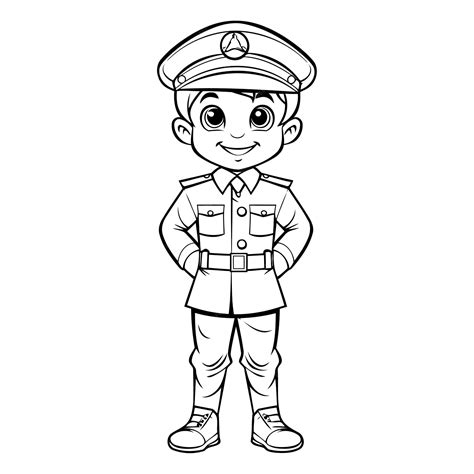 어린이 를 위한 컬러링 책 유니폼 을 입은 경찰관 프리미엄 벡터 어린이 를 위한 컬러링 책 유니폼 을 입은 경찰관 프리미엄 벡터