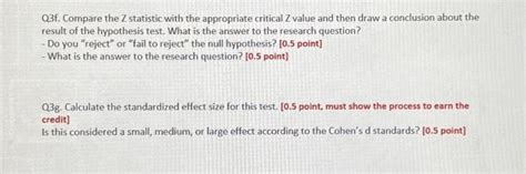 Solved Q3 Hypothesis Testing Using A Z Test 12 5 Points