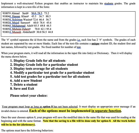 Solved Python Code Comments Are Important The Code Must Use