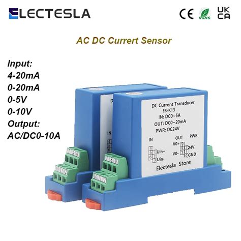 Ac Dc Current Sensor 0 10v 4 20ma Output Ac Dc 0 10a 1a 5a Input Analog Signal Converter Dc24v