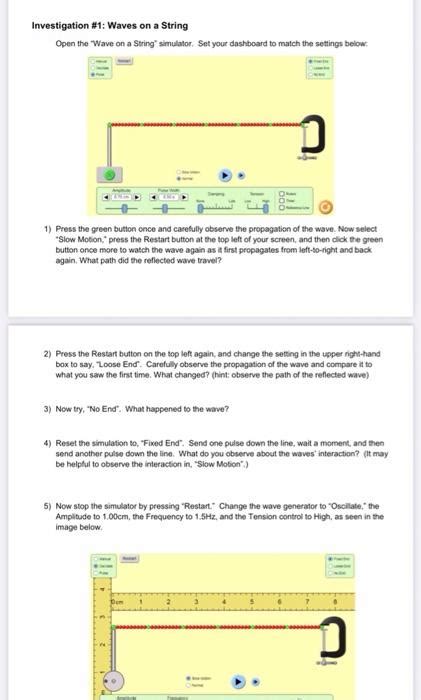 Investigation 1 Waves On A String Open The Wave On