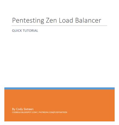 Code16 Pentesting Zen Load Balancer Quick Tutorial