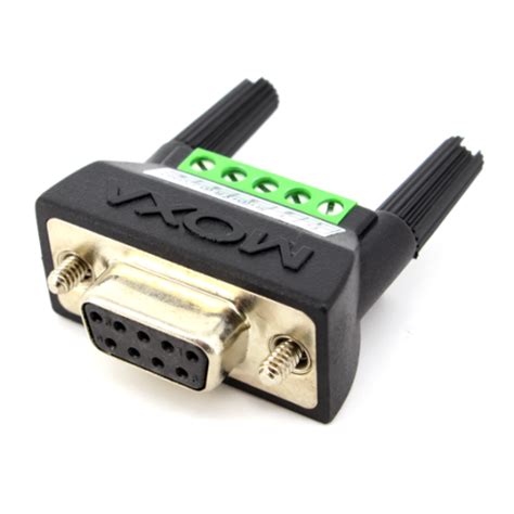 Adaptor Moxa Mini Db9f To Tb Db9 Female Terminal Block Black