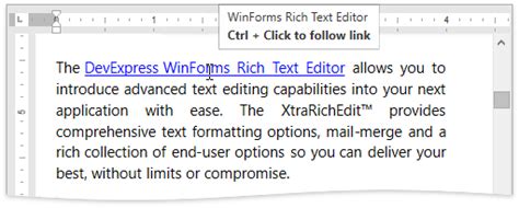Hyperlinks And Bookmarks In Rich Text Documents WPF Controls