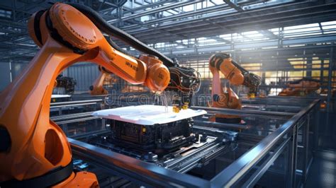 Factory Producing Solar Panels Neural Network Ai Generated Stock Image Image Of Energy Plant