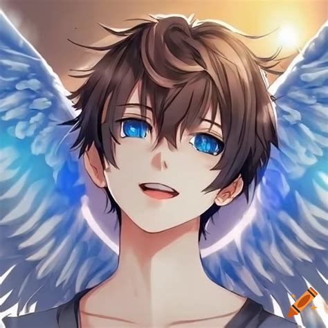 Anime Guy With Brown Hair And Blue Eyes