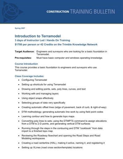Introduction To Terramodel Trimble