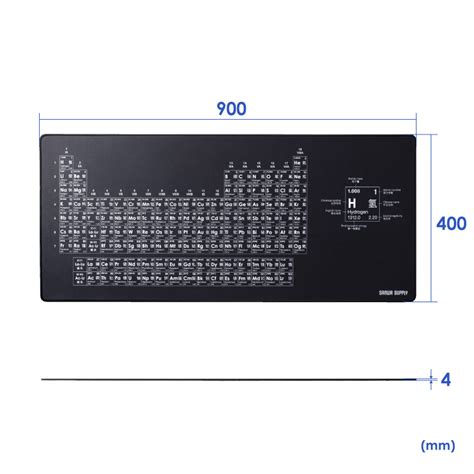 Sanwa粗面超大号游戏鼠标垫电竞化学元素周期表快捷键防水耐脏电脑学习实用办公书桌垫软垫加厚锁边高颜值 虎窝淘