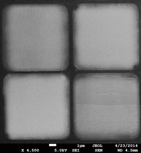 A Sem Image Of Four Pixels Of A Micropolarizer Array Courtesy Neal