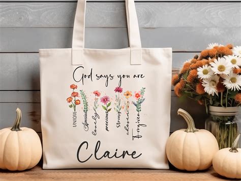 Personalize Christian Tote Bag Faith Canvas Bag Christian Custom T