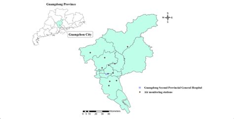 Geographical Distribution Of The Sample Hospitals And Air Monitoring