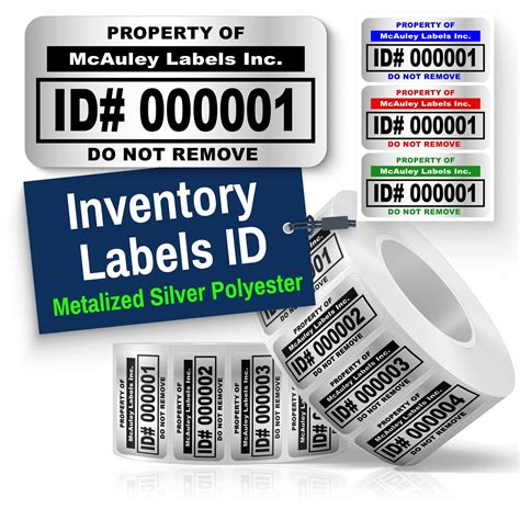 Custom Id Inventory Labels For Asset Tracking Free Shipping