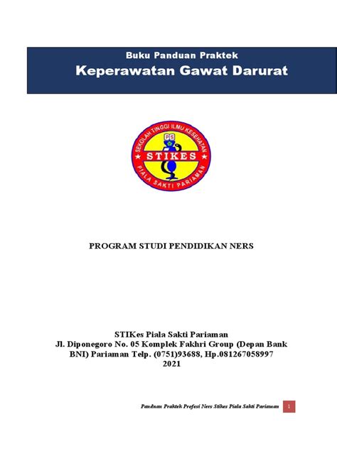 Buku Panduan Profesi Ners Stase Kgd Kritis 2022 2023 Pdf