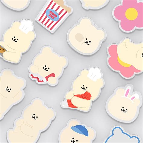 투명 아크릴톡 귀여운 곰찌 모음전 반구톡 그립톡 스마트톡 제작 커플 투명 케이스 핸드폰그립톡 폰거치대 우정템 레진톡 남자 친구 생일 선물 하드 젤리 아이폰 갤럭시 휴대폰