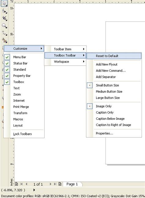 KB Corel How To Restore Missing Toolbar In A Toolbox In CorelDRAW X6