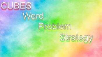 Cubes Word Problem Strategy By SixthGradeJitters TpT
