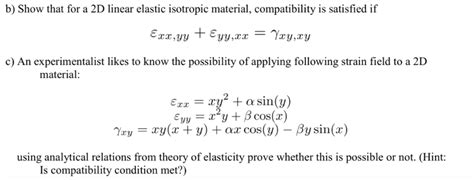 Solved B Show That For A D Linear Elastic Isotropic Chegg