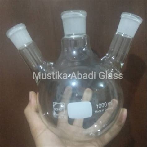 Jual Boiling Flask 2000ML 2000 ML Three Neck 3 Leher Duran Flat Round Bottom Shopee Indonesia