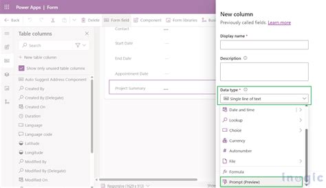 How To Configure And Use The Prompt Column In Dataverse Power Community