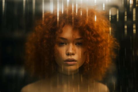 Distorted Portrait Of Female Reflection Premium Ai Generated Image