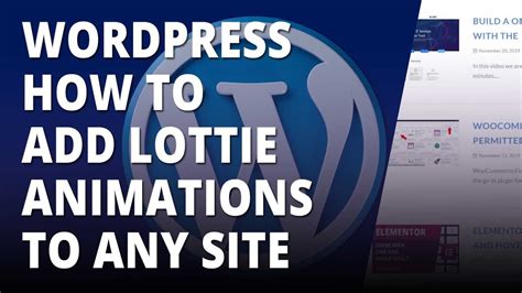 Wordpress Add Lottie Animations To Any Wordpress Site 👍 Youtube