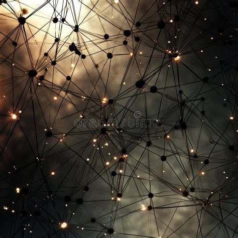 Intricate Network Connected Nodes Glowing Connections Abstract Digital