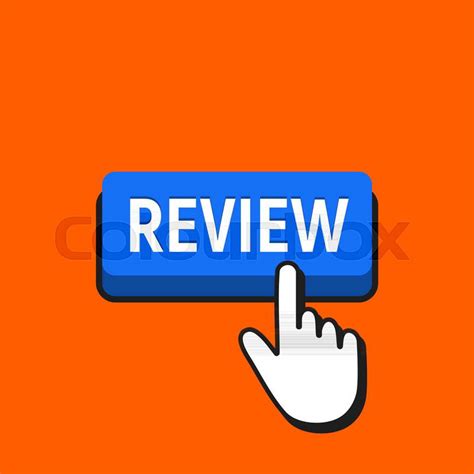Hand Mouse Cursor Clicks The Review Button Pointer Push Pre Colourbox