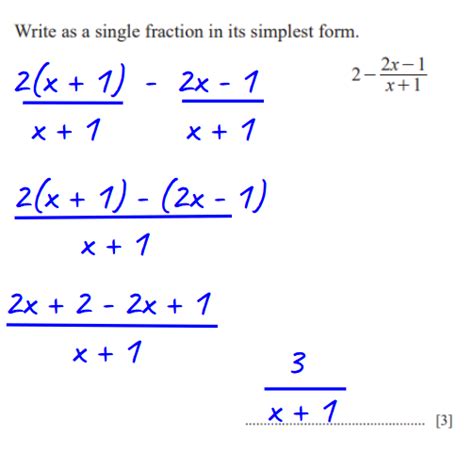 Algebraic Fractions Past Paper Exam Questions For Igcse Cambridge 0580 Revise Right Now