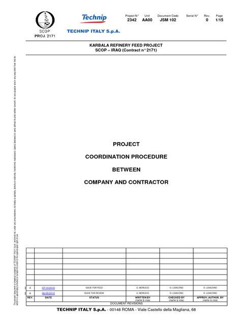 2342 Aa00 Jsm 102 0 Project Coordination Procedure Between Company