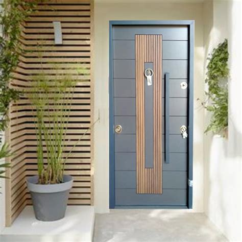 باب مصفح تركي بار خارجي، رمادي، يسار Ar 184 بناية