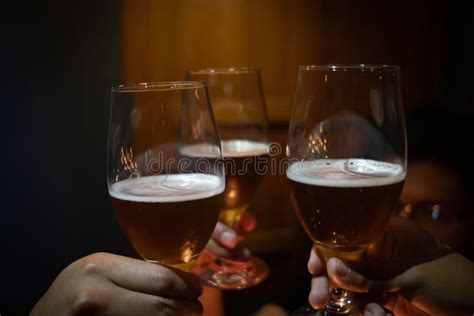 People Clinking Beer Glasses Stock Image Image Of Party Clinking