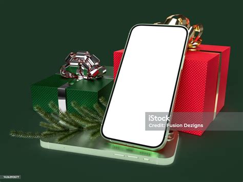 메리 크리스마스와 새해아름다운 선물 상자 크리스마스 장식품 리본 활 크리스마스와 새해 이벤트 모형 템플릿 개념 화면 전화의 클리핑 경로가 포함되어 있습니다 3d 렌더링 12