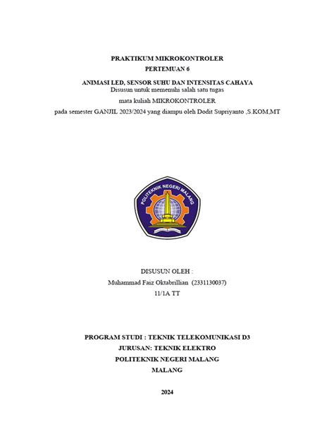 Laporan Praktikum Led Dan Sensor Cahaya Pdf